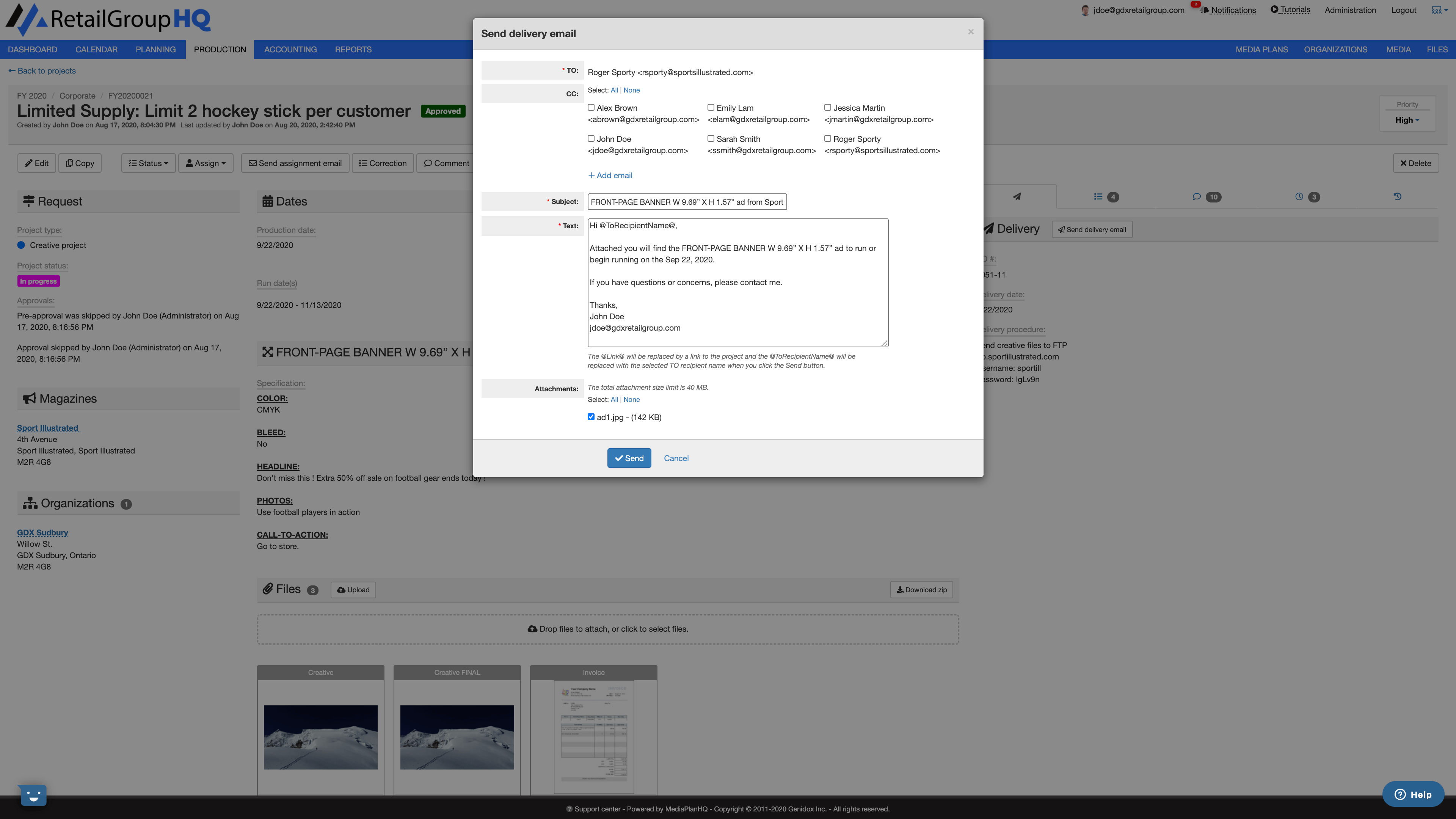 Creative Project Management integrated with media plans | MediaPlanHQ