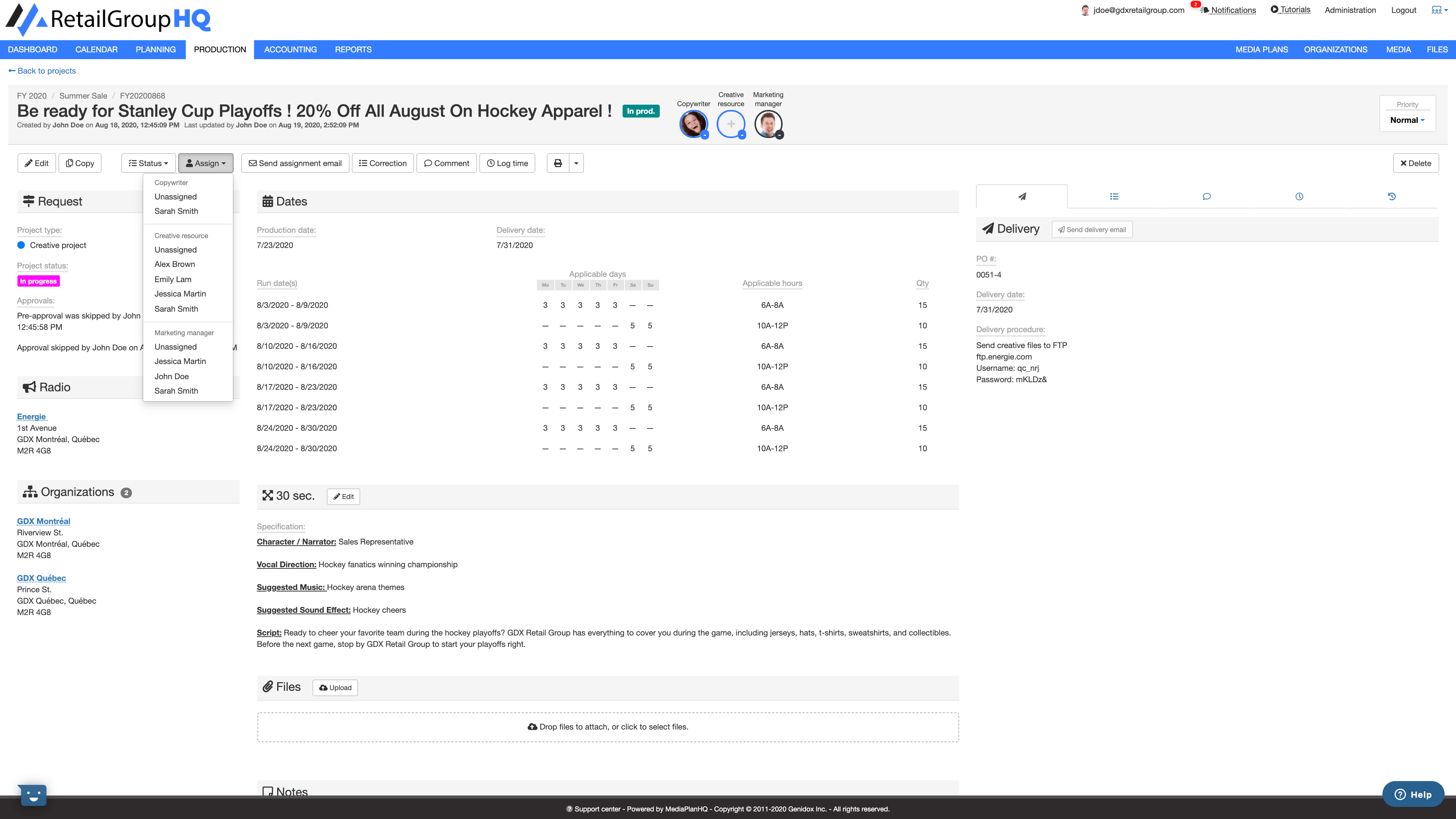 Creative Project Management integrated with media plans | MediaPlanHQ